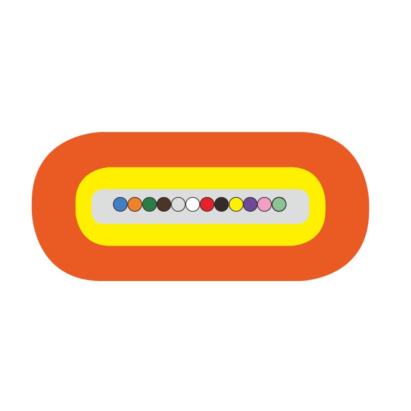 Indoor Fiber cables Flat Ribbon type LSZH 2.5*5.0mm Aramid Yarn Single ...