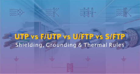 UTP vs F/UTP vs U/FTP vs S/FTP (2026): Shielding, Grounding & Thermal Rules