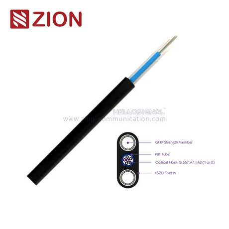 FDC FTTH Drop Fiber Optic Cables Flat Drop Cable Central Tube 3.0*6.0 ...