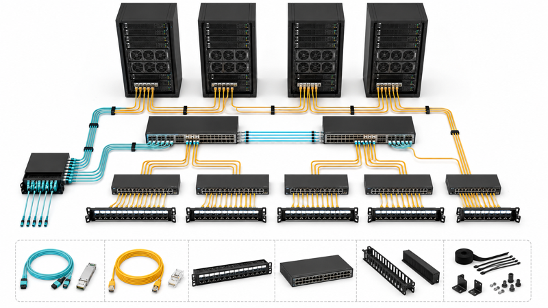 AI Data Center Fiber & Copper Cabling BOM Guide - Zion Communication